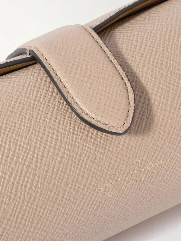 Smythson Panama Textured-leather Watch And Jewelry Roll