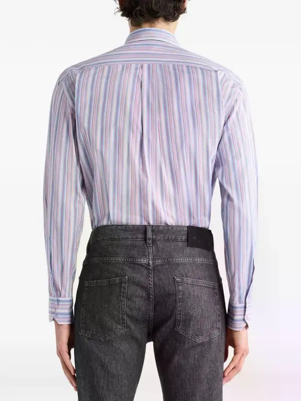 Etro Striped Pegaso-embroidered Shirt