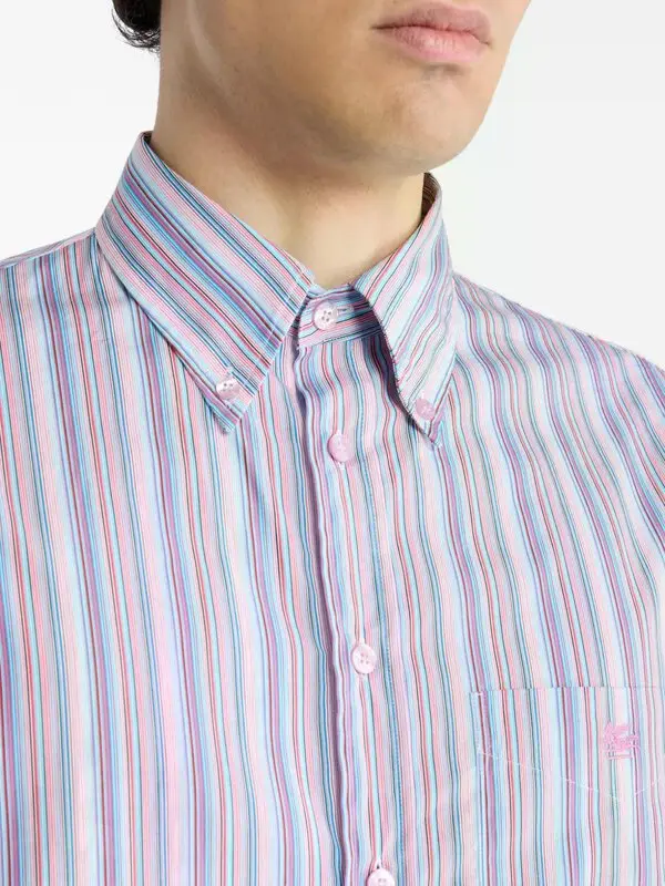Etro Striped Pegaso-embroidered Shirt