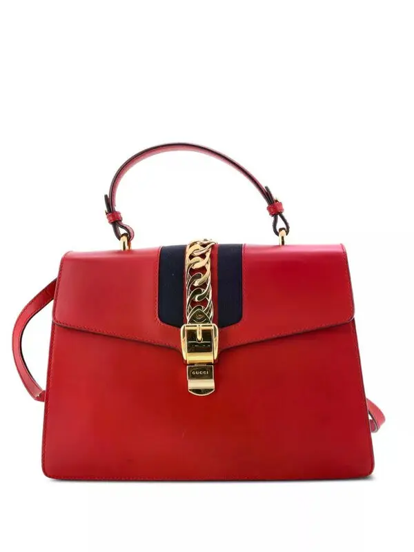 Gucci Sylvie Top Handle Medium Satchel - Red