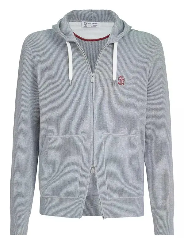 Brunello Cucinelli Cotton Zip-up Hoodie - Grey