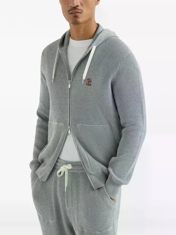Brunello Cucinelli Cotton Zip-up Hoodie - Grey