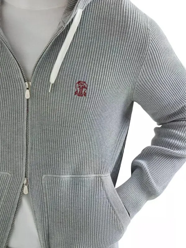 Brunello Cucinelli Cotton Zip-up Hoodie - Grey