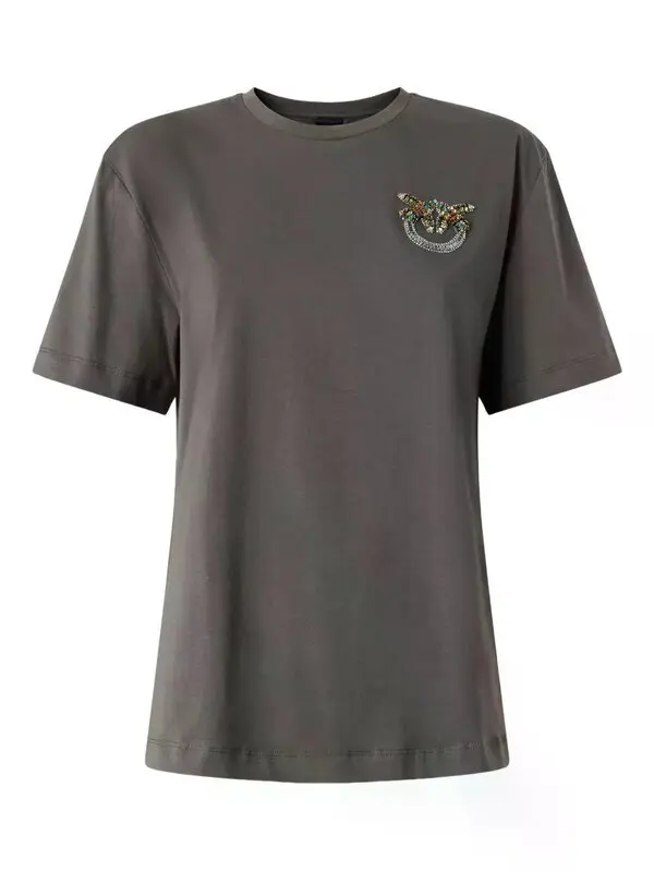 Pinko Embellished Crewneck T-shirt - Grey