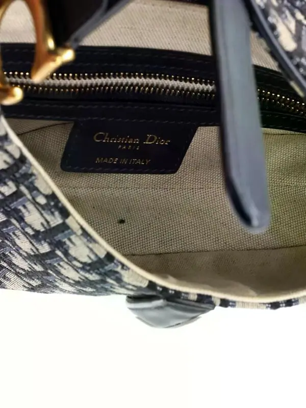 Dior Saddle Oblique Canvas Medium Shoulder Bag - Blue