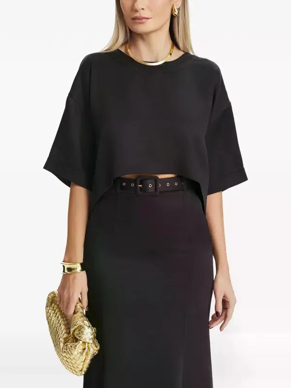IL VOLO Short-sleeve Cropped T-shirt - Black