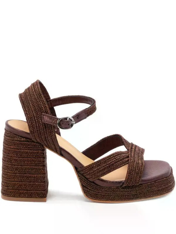 CastaÑer Valle Metallic Braided Platform Sandals - Brown