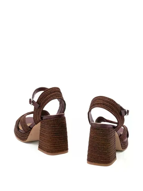 CastaÑer Valle Metallic Braided Platform Sandals - Brown