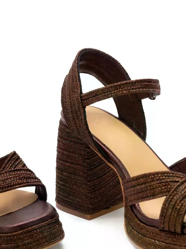 CastaÑer Valle Metallic Braided Platform Sandals - Brown