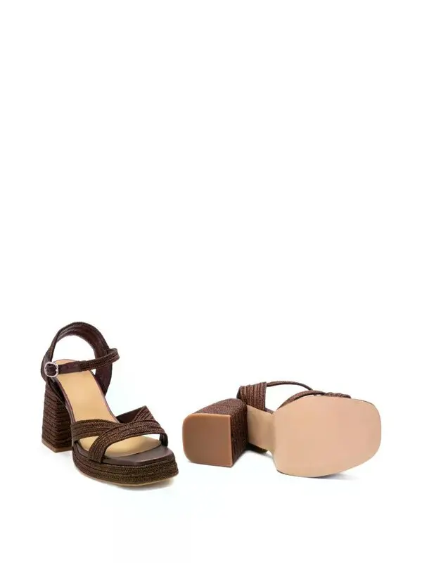 CastaÑer Valle Metallic Braided Platform Sandals - Brown