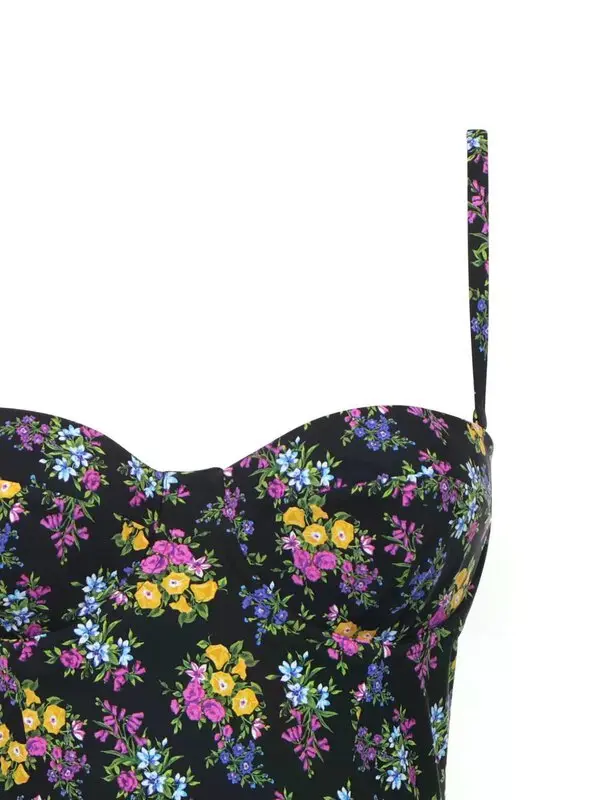 Dolce & Gabbana Floral Print Sweetheart Neck Swimsuit