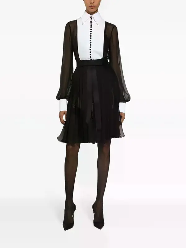 Dolce & Gabbana Bib-collar Silk-blend Shirtdress