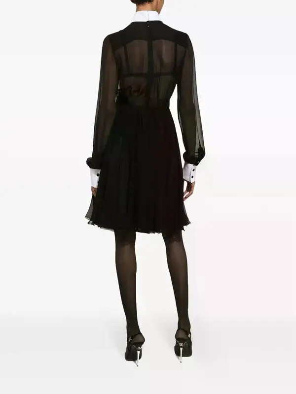 Dolce & Gabbana Bib-collar Silk-blend Shirtdress