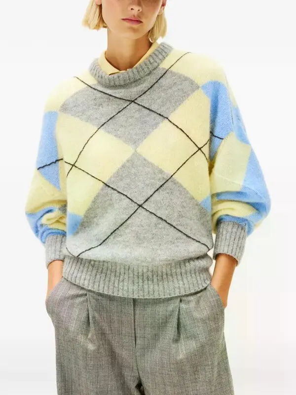 Tommy Hilfiger Argyle Crew Neck Long Sleeve Sweater