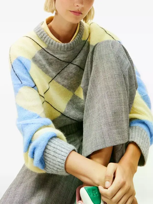 Tommy Hilfiger Argyle Crew Neck Long Sleeve Sweater