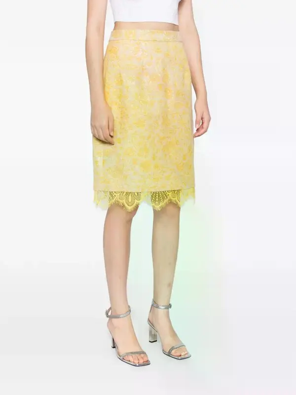 BLAKLACE Floral Lace Trim Skirt