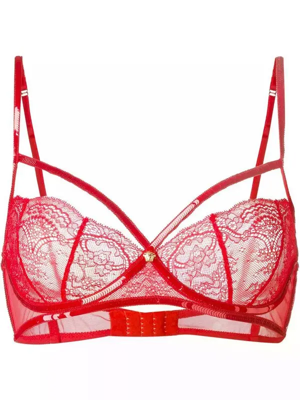 Versace Peek-a-boo' Scalloped Lace Bra