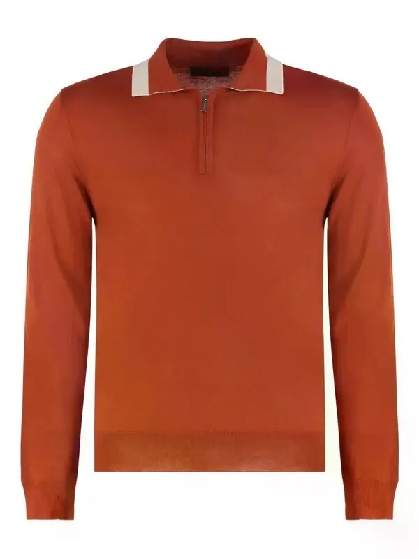 MOORER Clancy-mll Collar-zip Polo Shirt