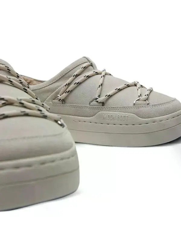 Moon Boot Park Lace-up Shearling Slip-ons - Grey