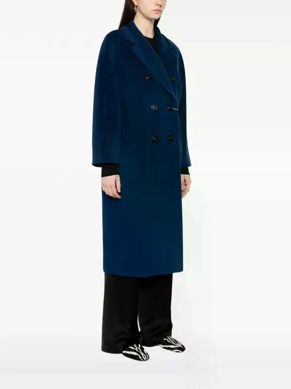 Max Mara Buttoned Belted Double-breasted Coat - Blue