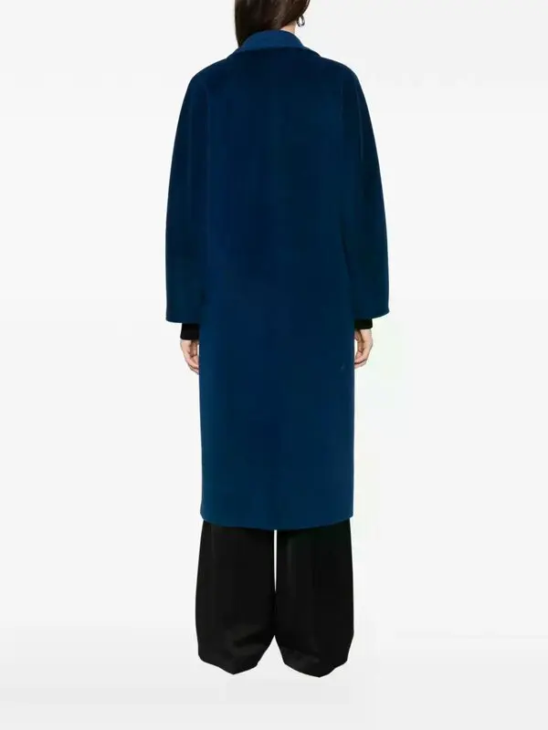 Max Mara Buttoned Belted Double-breasted Coat - Blue
