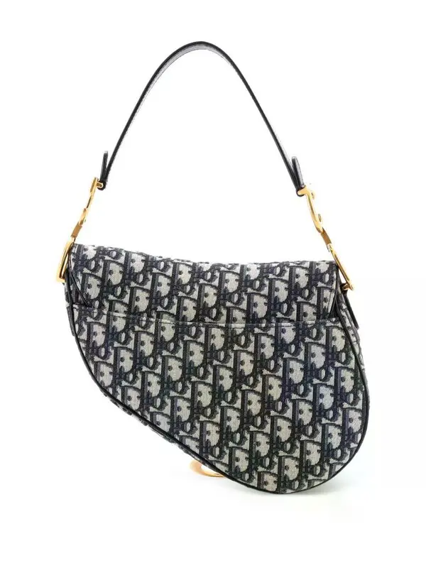Dior Saddle Handbag With Strap Oblique Canvas - Blue