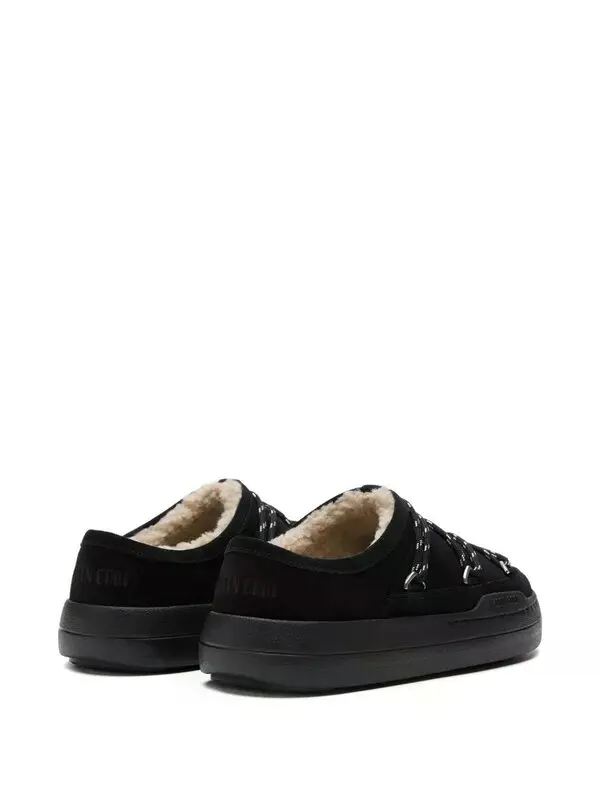 Moon Boot Park Lace-detail Shearling Slippers - Black