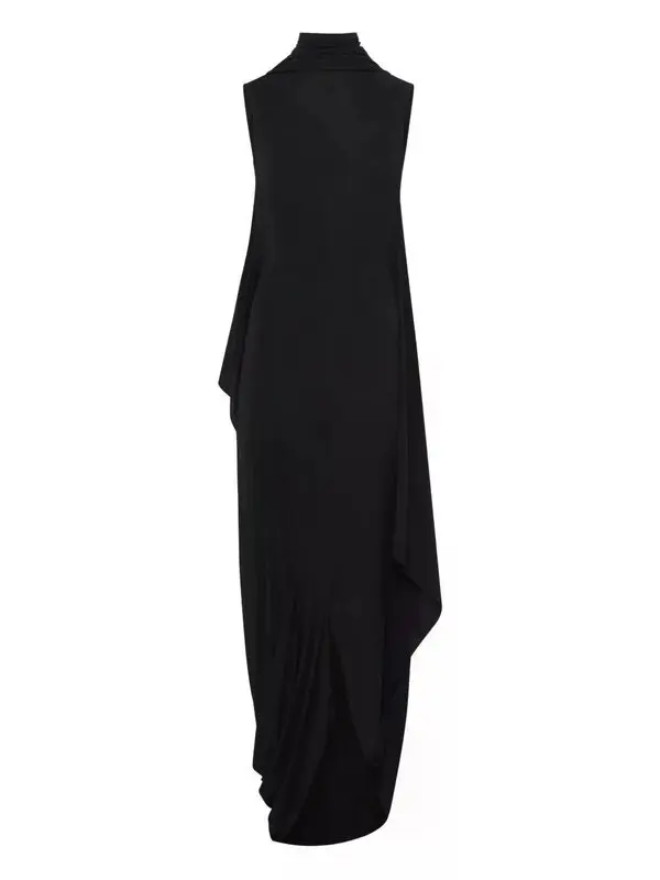 MARINE SERRE Sleeveless Draped Open-back Dress - Black