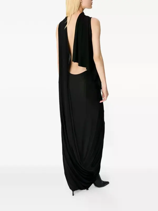 MARINE SERRE Sleeveless Draped Open-back Dress