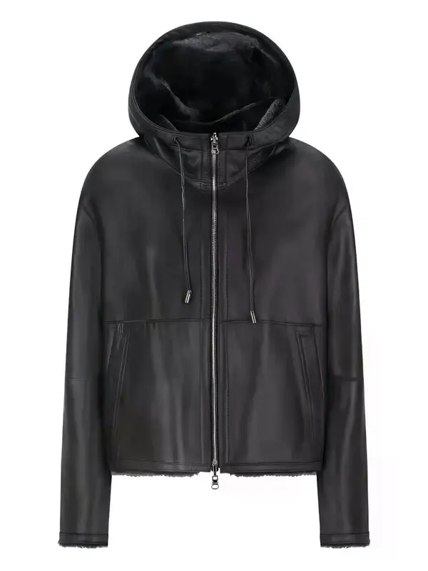 DESA 1972 Reversible Hooded Leather Jacket