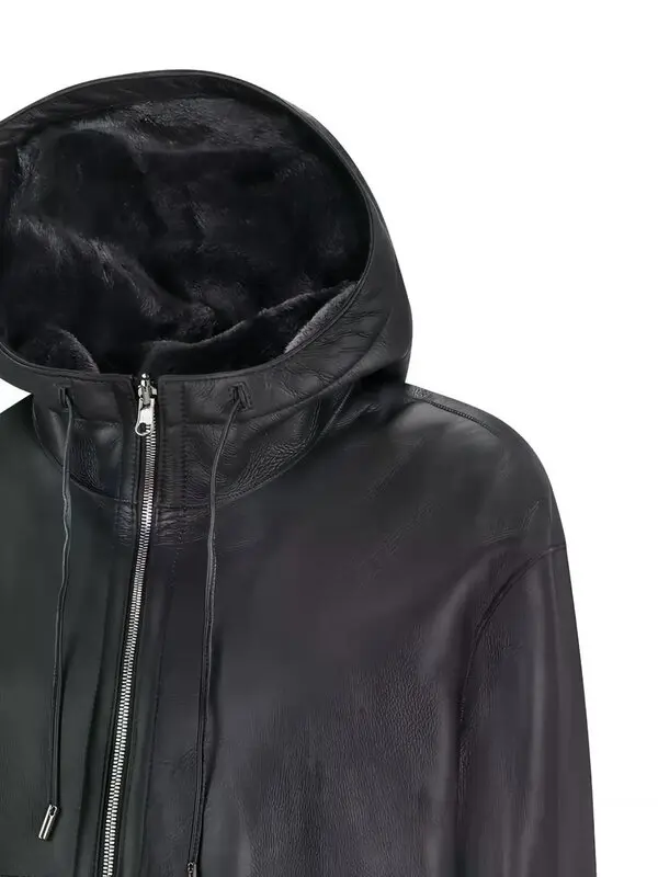 DESA 1972 Reversible Hooded Leather Jacket