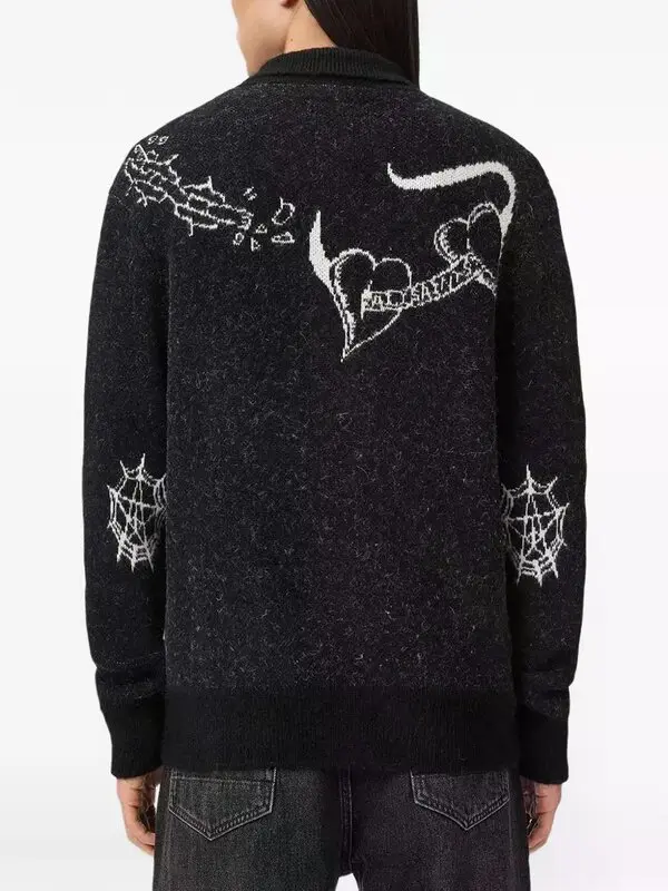 ALLSAINTS Graphic Print Zip-fastening Cardigan