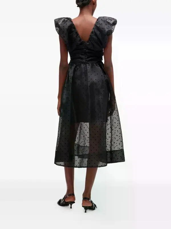 GANNI Ruffled Polka Dot Mini Dress