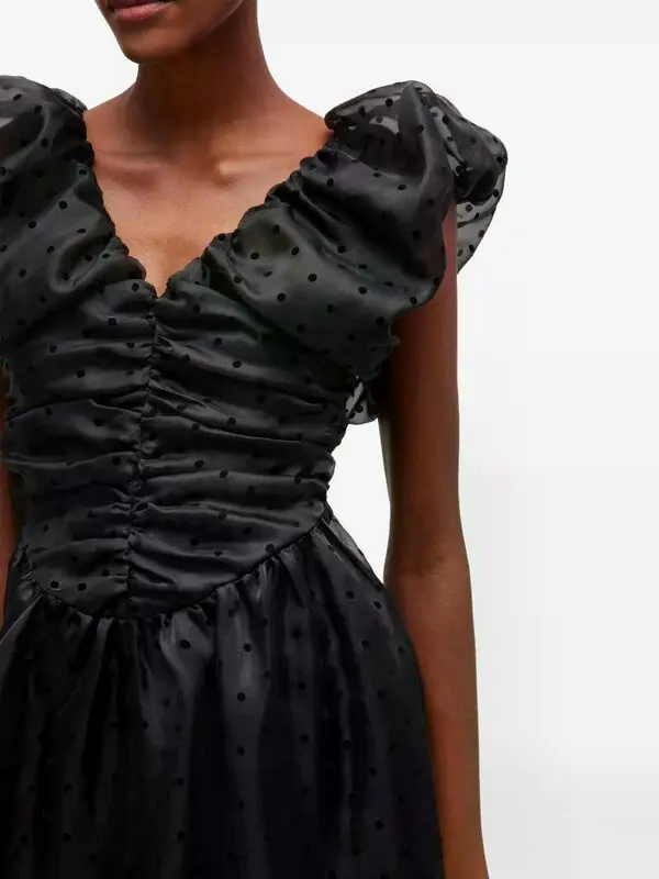 GANNI Ruffled Polka Dot Mini Dress