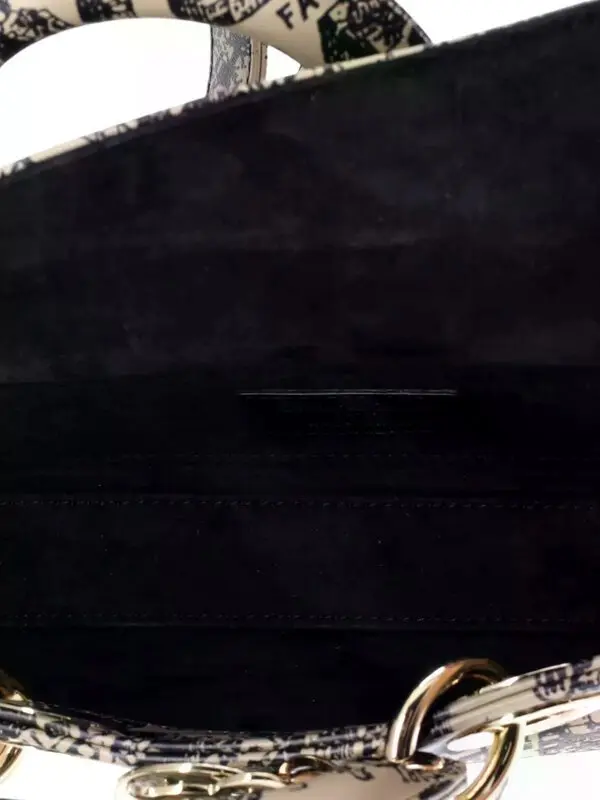 Dior Lady D-joy Printed Leather Satchel - Black