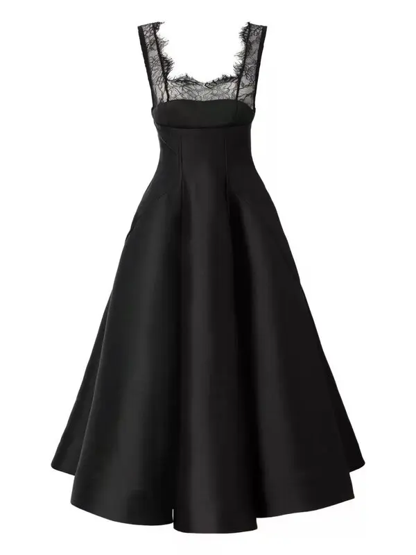 ARAFTU Lace-detail Flared Midi Dress