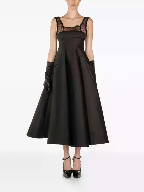 ARAFTU Lace-detail Flared Midi Dress