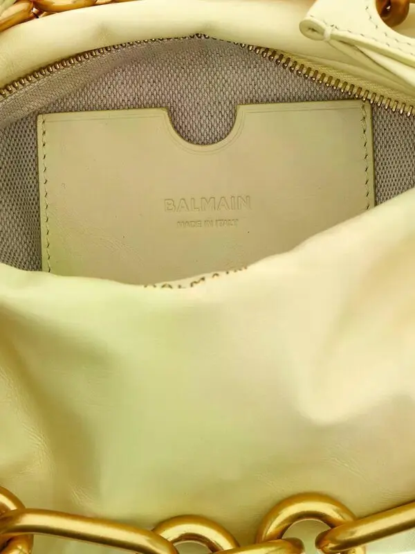 Balmain Mini Sync Chain Leather Tote - Yellow