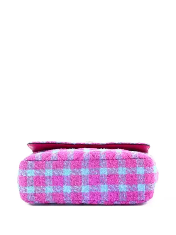 Versace Quilted Tweed East West Shoulder Bag - Pink