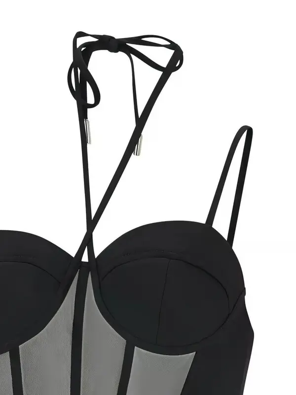 David Koma Tulle Insert Corset Top