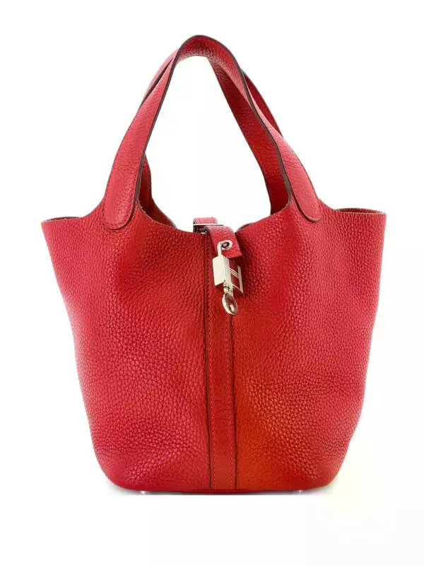 Hermès Picotin Lock Clemence Pm Bucket Bag - Red