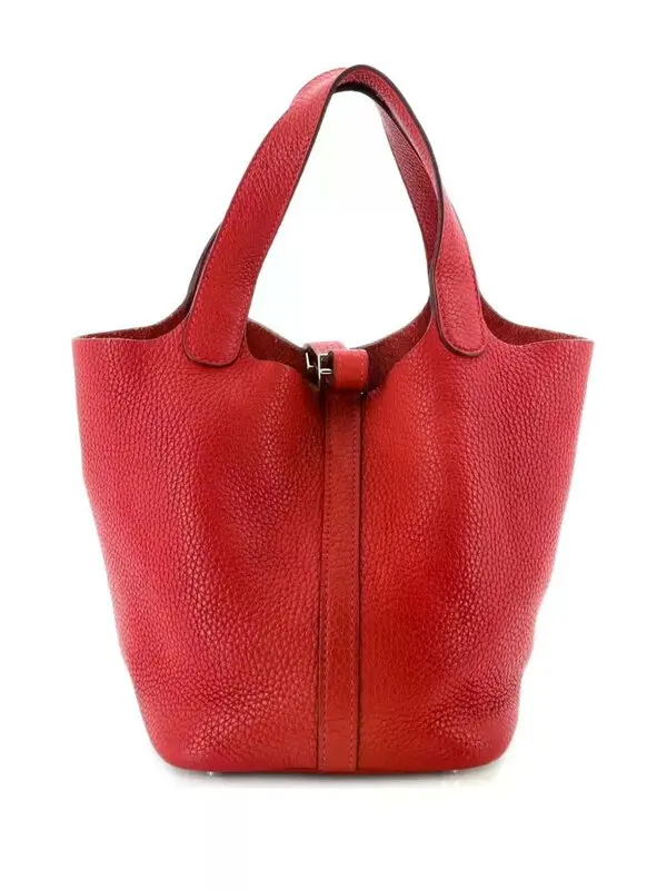 Hermès Picotin Lock Clemence Pm Bucket Bag - Red