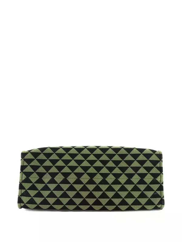 Prada Symbole Shopper Jacquard Horizontal Tote Bag