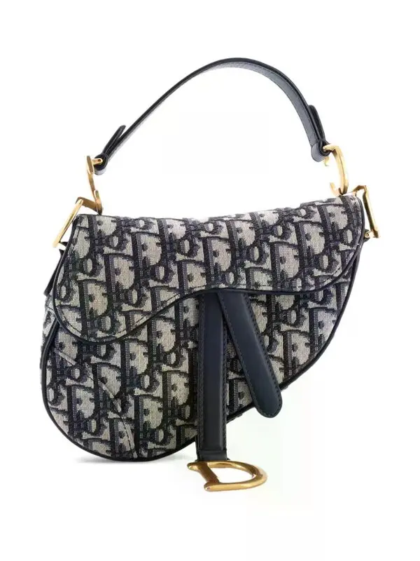 Dior Saddle Handbag Oblique Canvas Mini Shoulder Bag - Blue