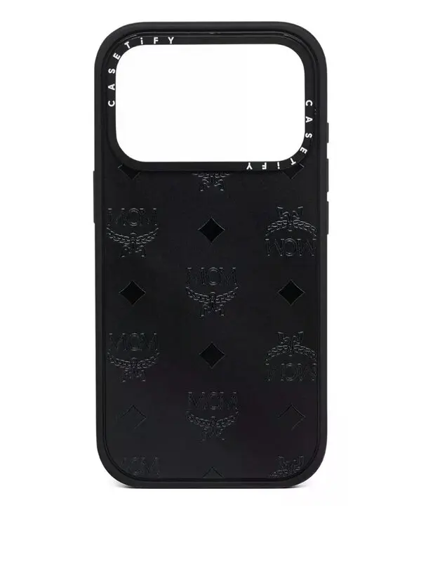 Mcm X Casetify Monogram-pattern Iphone 17 Pro Case - Black