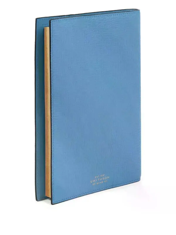 Smythson Evergreen Refillable Leather Notebook - Blue