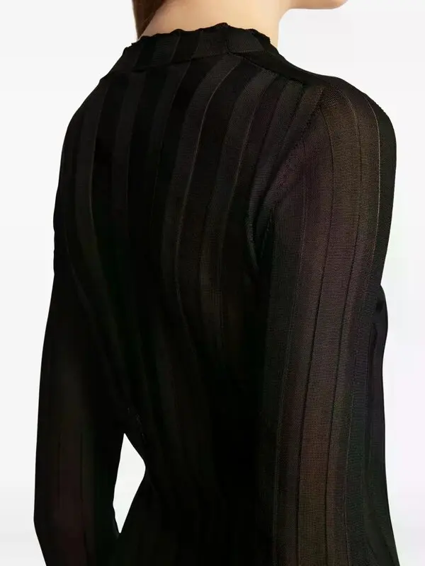 Khaite Cosette Ruffled Ribbed Top
