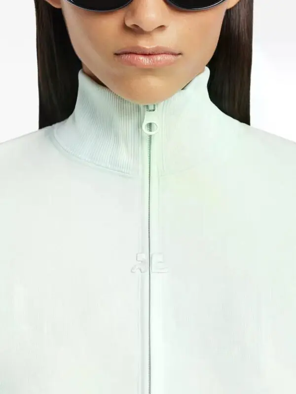COURREGES Zip-up Sweatshirt With Logo Detail - Pink