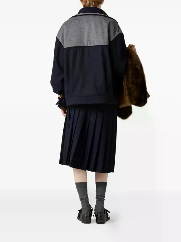 Miu Miu Pleated Velour Midi Skirt
