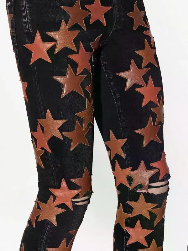 Amiri Star-patch Skinny Jeans - Black